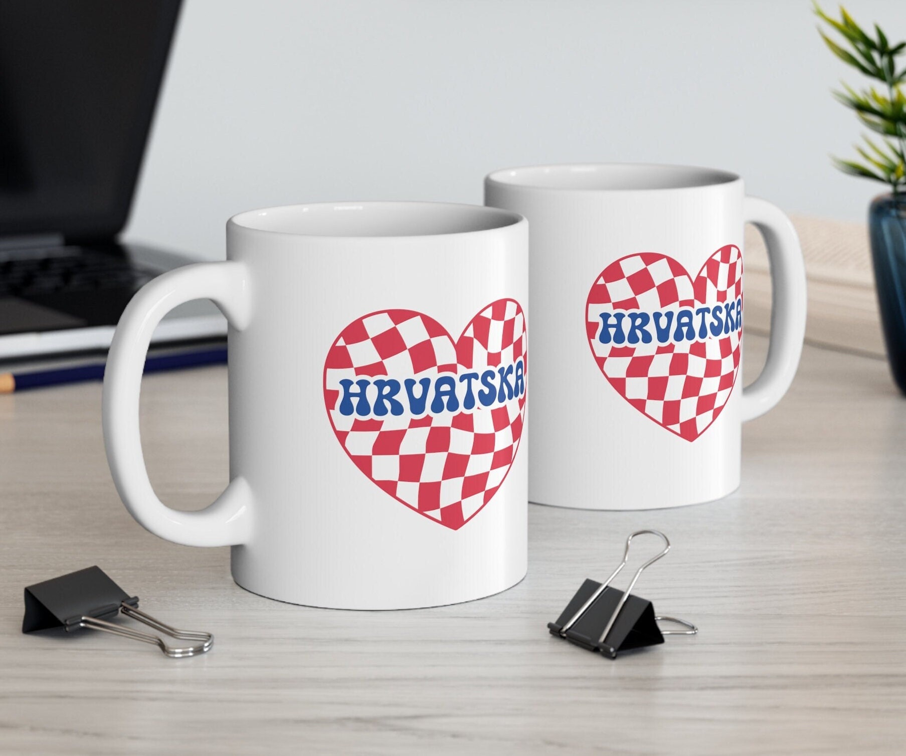 Hrvatska Zastava Srce Kava Salica Za Kavu Poklon, Retro Croatian ...