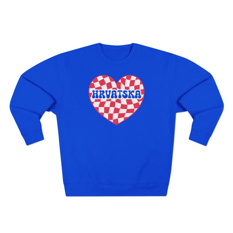 Hrvatska Srce Dzemper, Croatia Checkered Heart Sweatshirt Festival ...