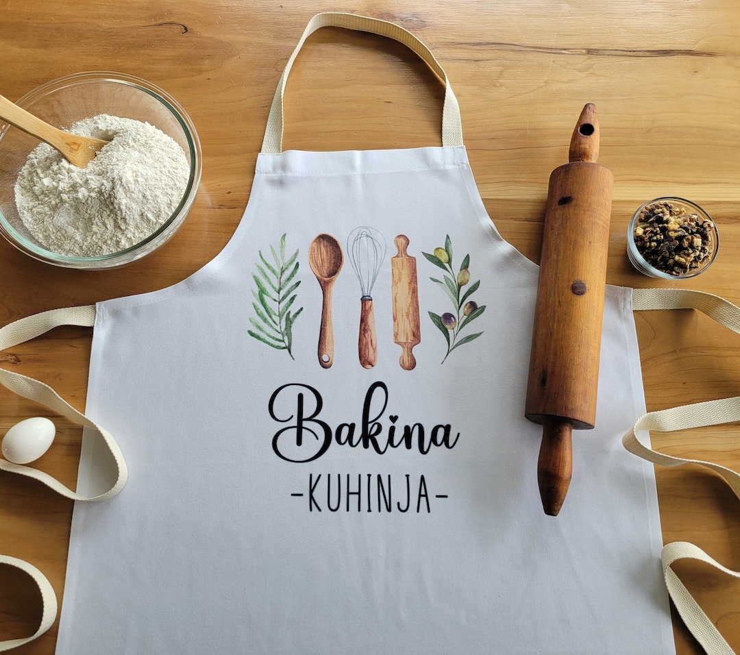 CUSTOM Apron Mamina Pekara Bakina Kuhinja Pregaca Bakas Kitchen Balkan ...