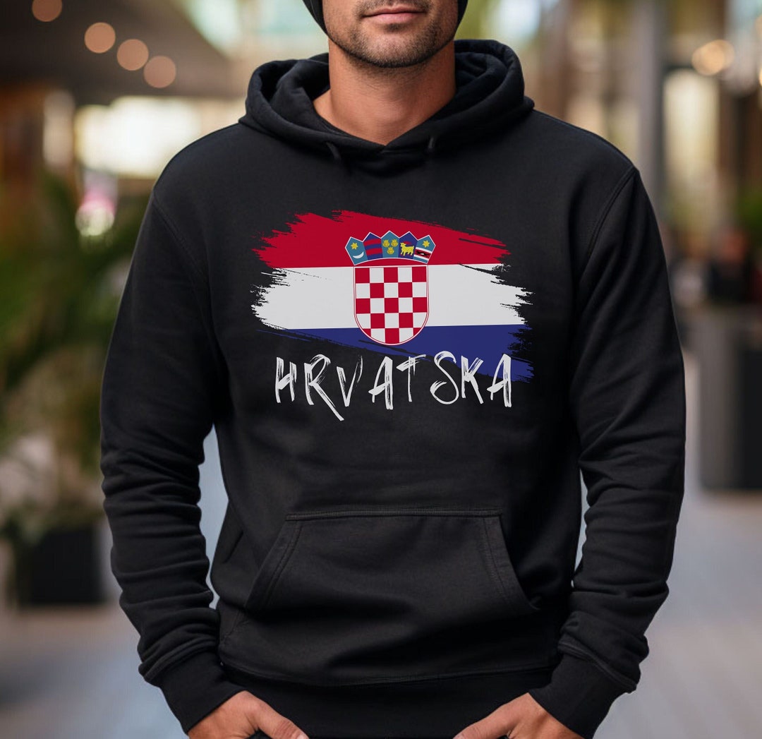 Hrvatska Zastava Hoodie Sweatshirt, Croatian Flag Sweater, Soccer ...