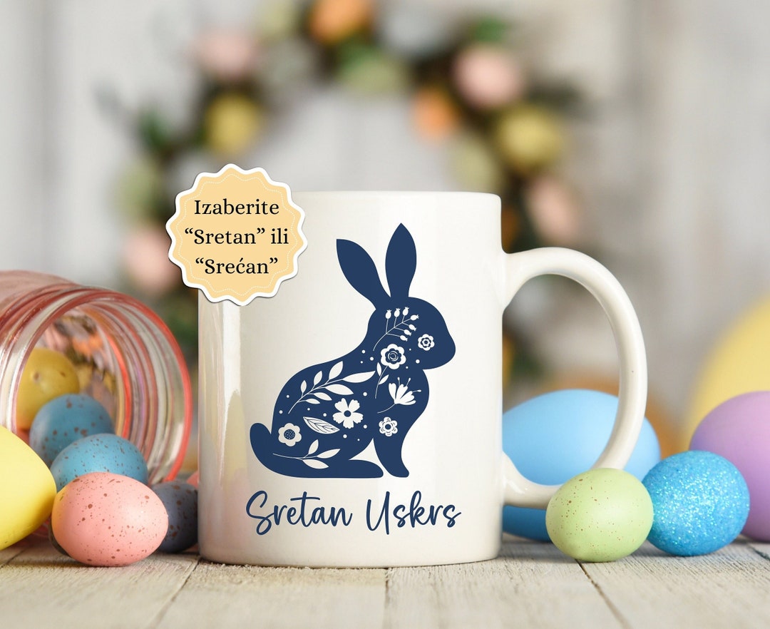 Sretan Srecan Uskrs Happy Easter Mug, Kafa Kava Salica Solja Soljica, Poklon Hrvatski Srpski ...