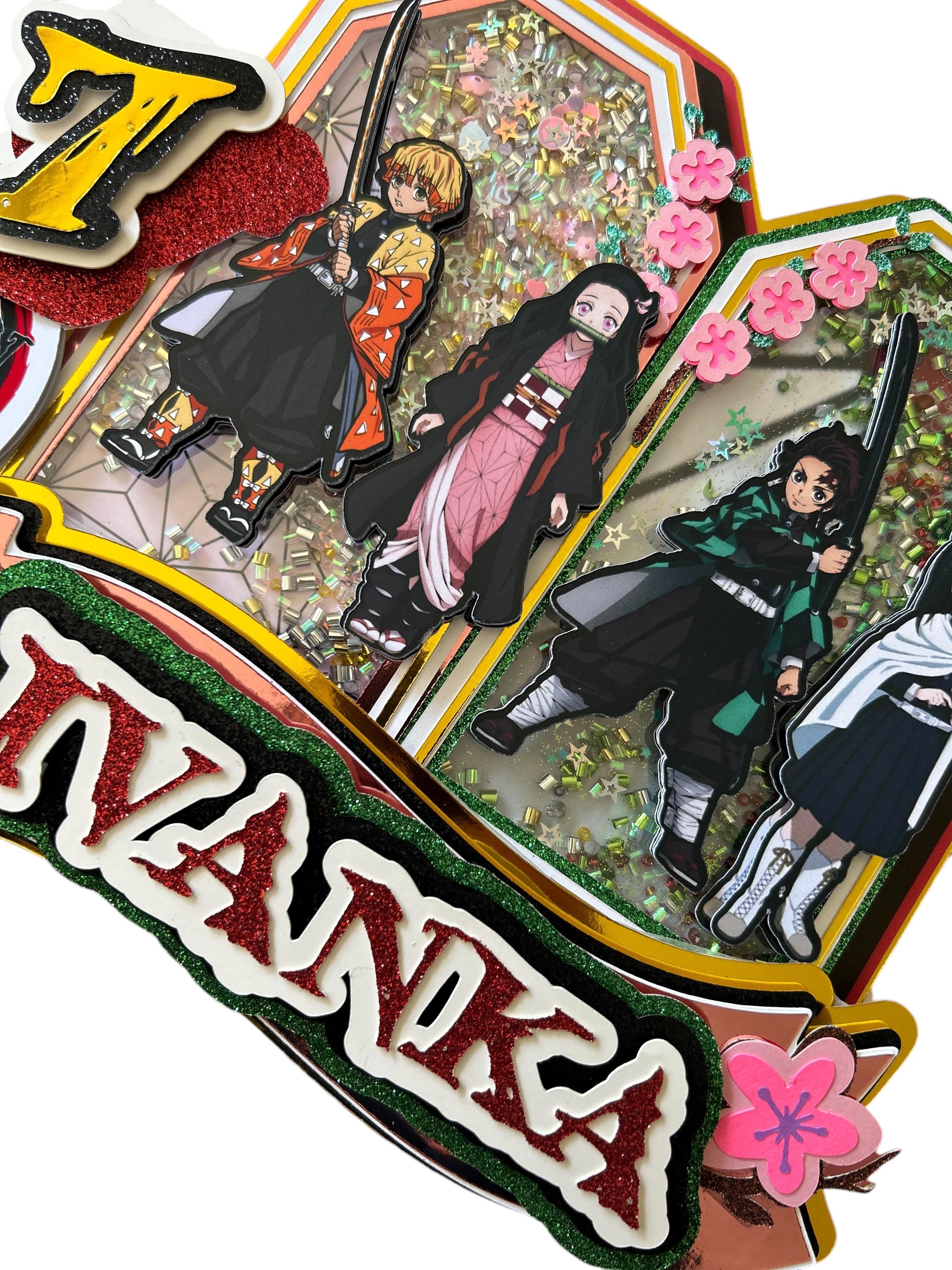 Demon Slayer Double Shaker Cake Topper, Anime Cake Topper, Tanjiro Cake ...