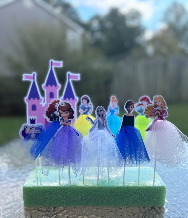 16 Disney Princess Cake Toppers Castle Topper Name Frame Topper ...