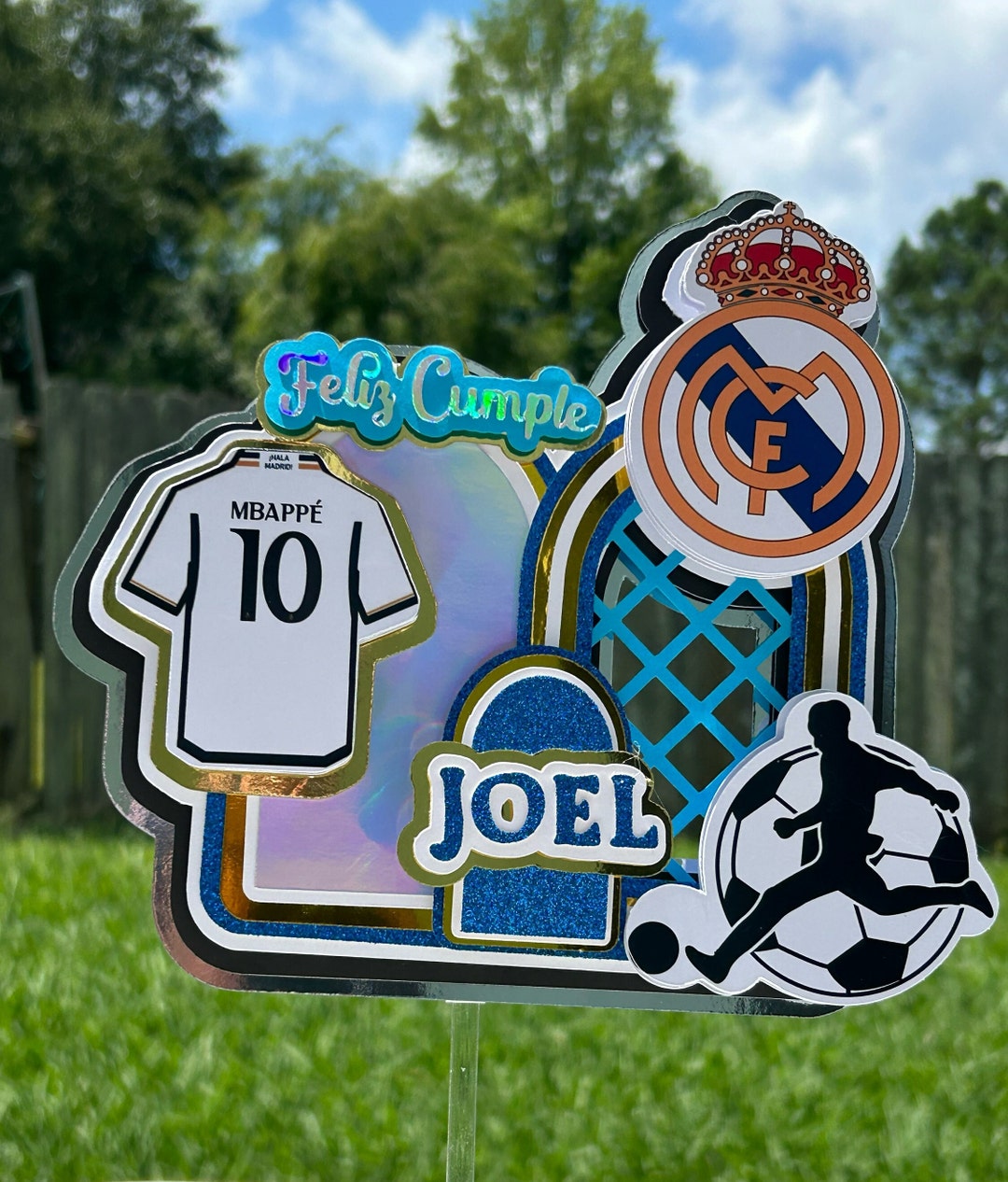 Real Madrid Cake Topper, Soccer Cake Topper, Topper Del Real Madrid ...