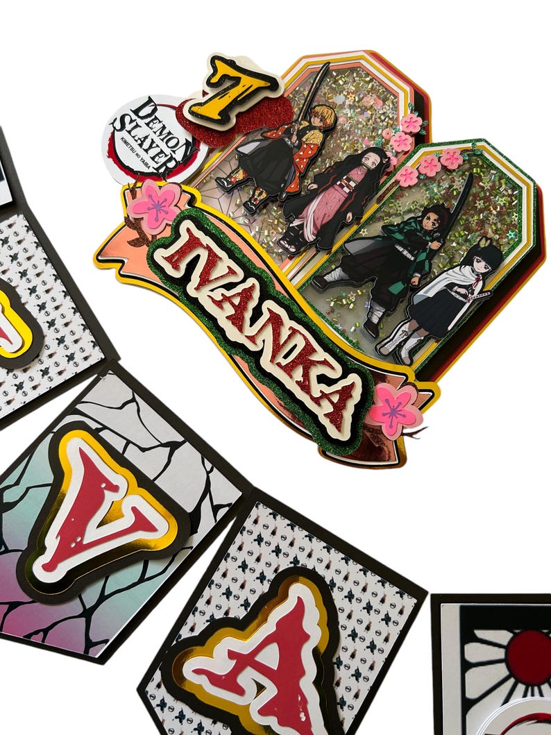 Demon Slayer Double Shaker Cake Topper, Anime Cake Topper, Tanjiro Cake ...