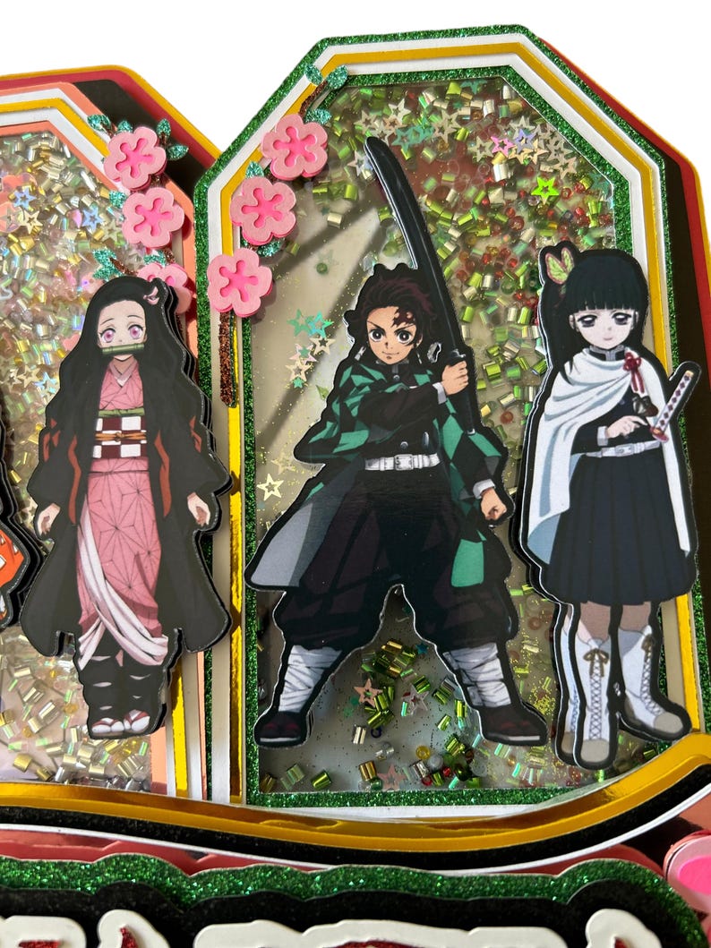 Demon Slayer Double Shaker Cake Topper, Anime Cake Topper, Tanjiro Cake ...