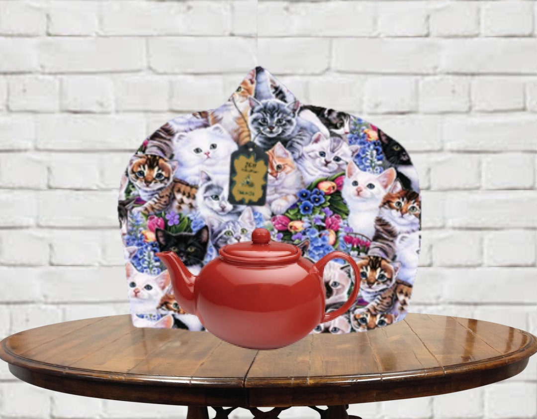 Cats & Kittens Cotton Fabric Tea Cosy, Handmade , Country Style Floral ...