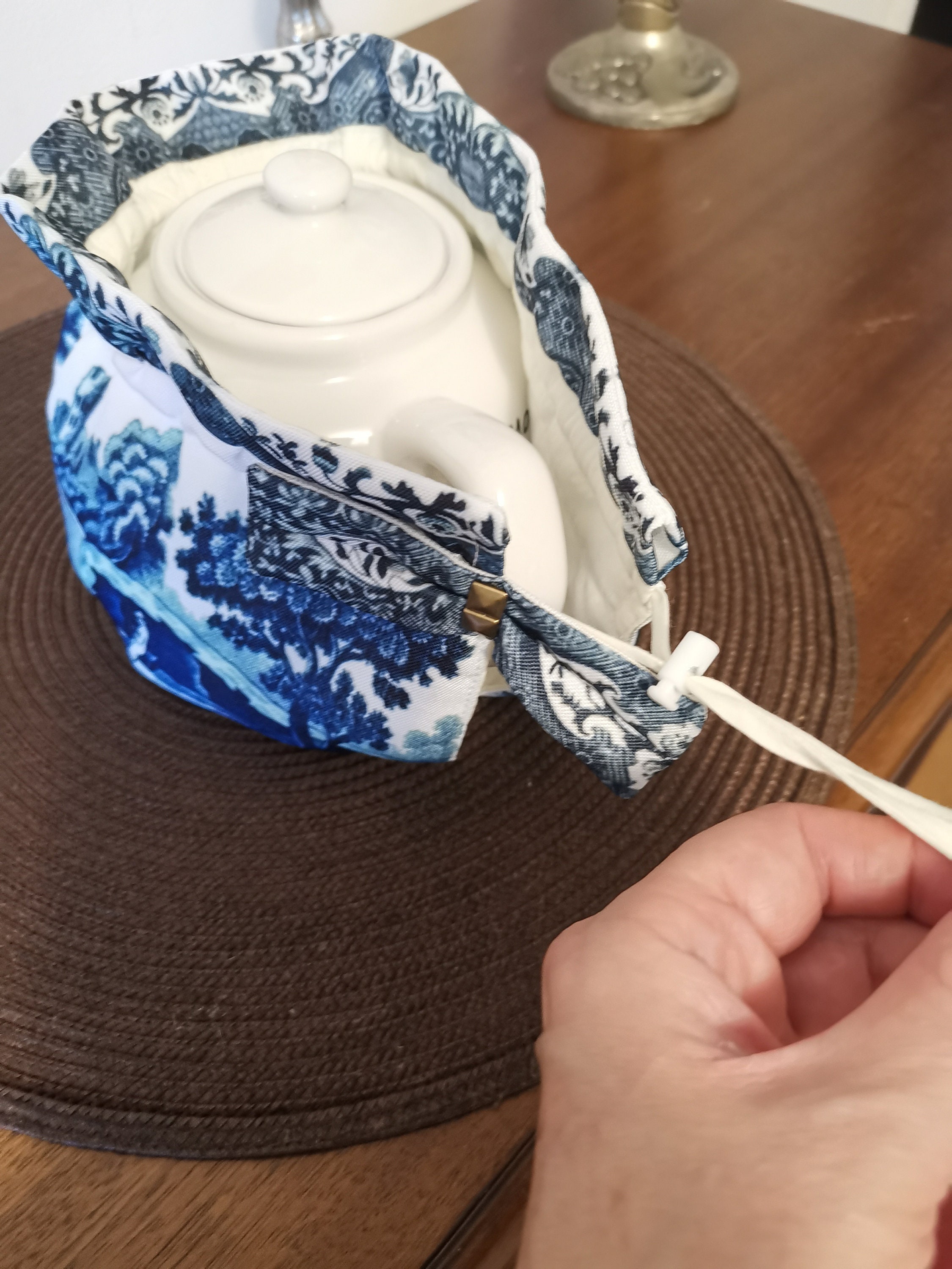 Spode Blue Italian Tea Cosy, Fitted, Handmade, Country Style for Teapot ...