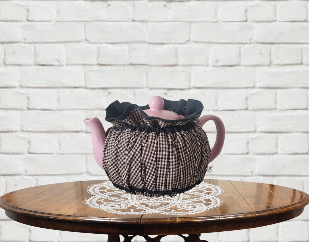Rustic Woven Cotton Fabric Tea Cosy, Handmade , Country Style Floral ...