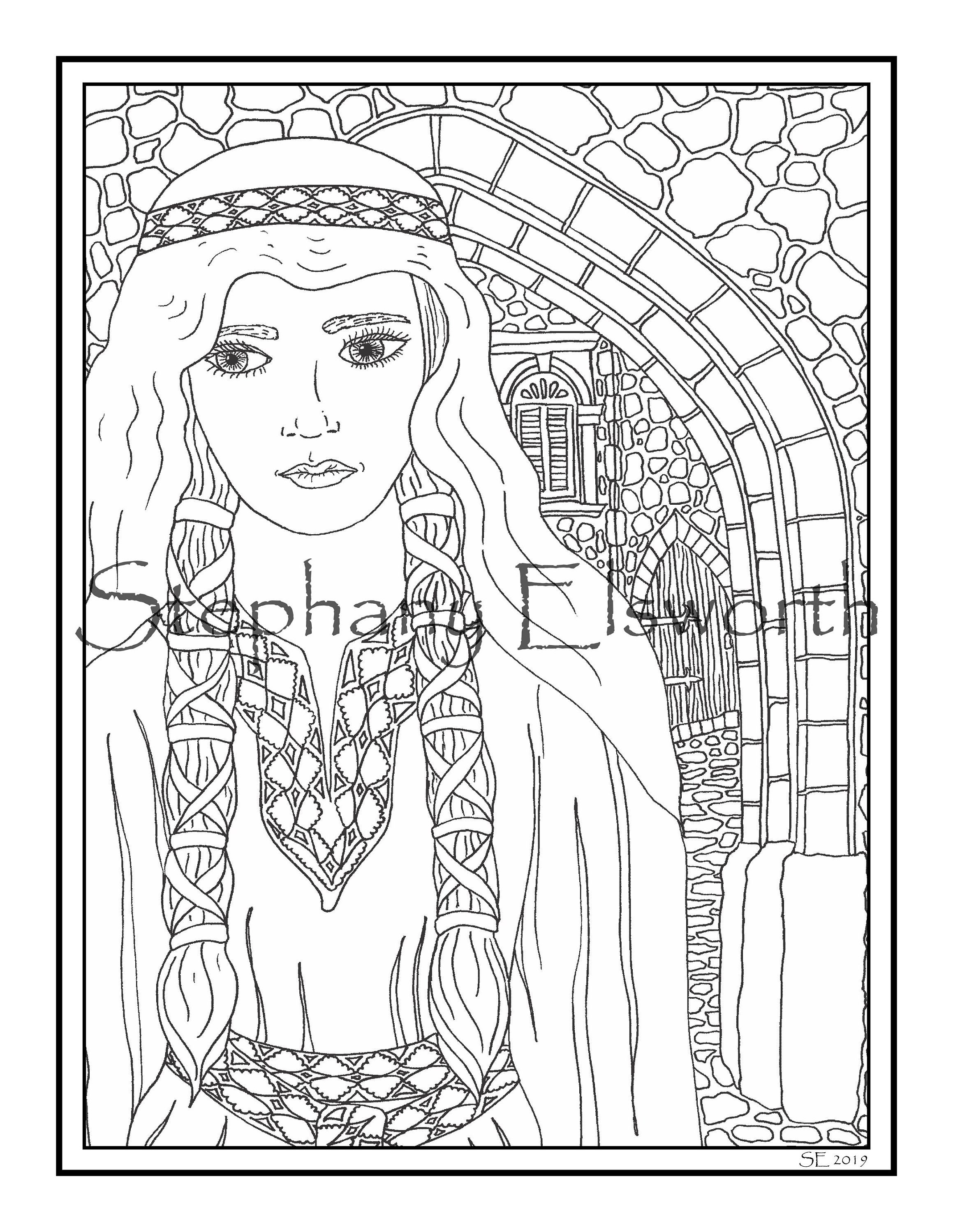 Medieval Princess Coloring Pages