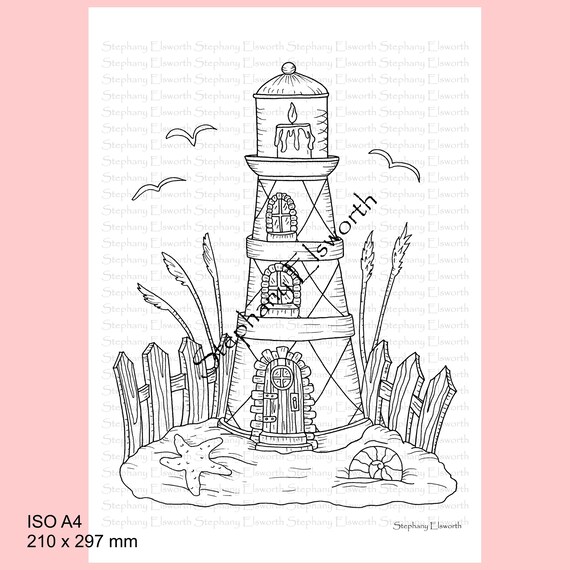 Lighthouse Beach Coloring Pages