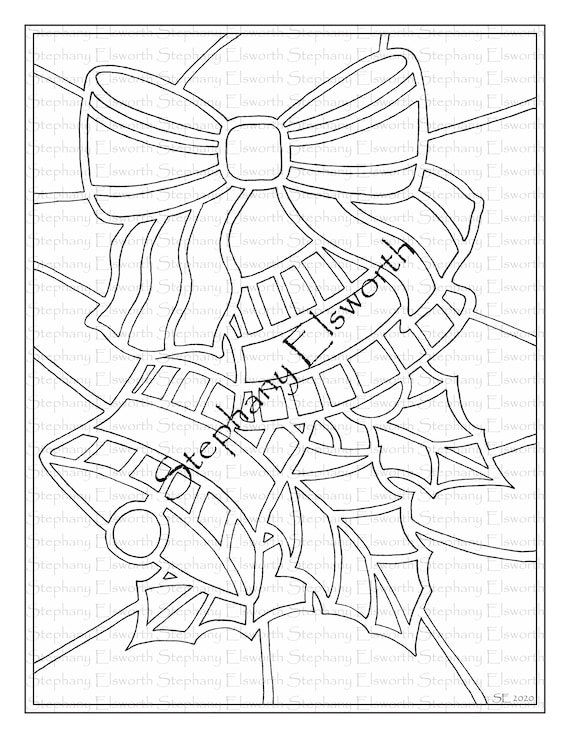 Stained Glass Christmas Coloring Pages