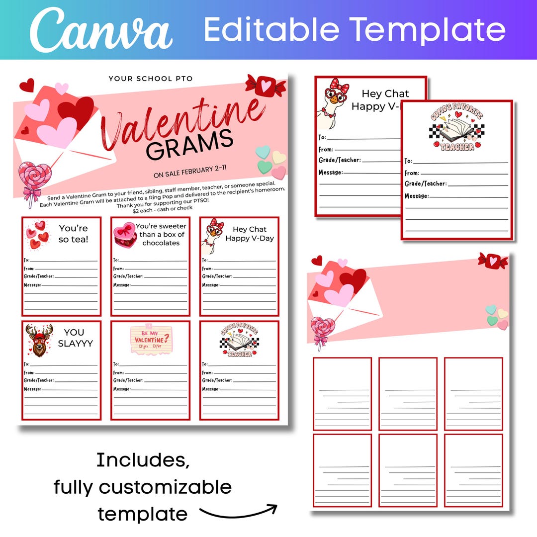 Valentine Gram Template - Etsy