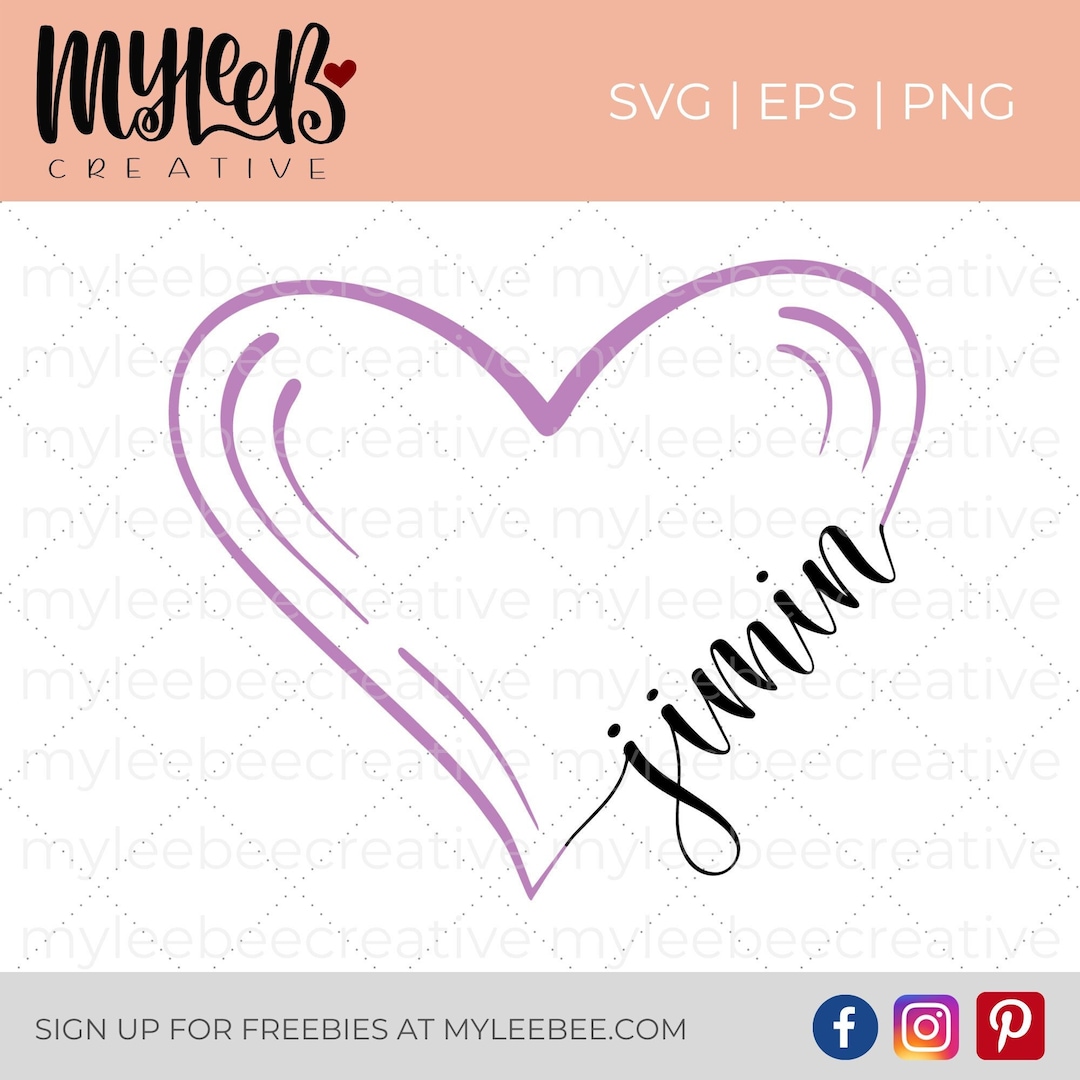 Purple Heart Jimin SVG – Bts Svg – BTS Jimin Cut File – Purple Jimin ...