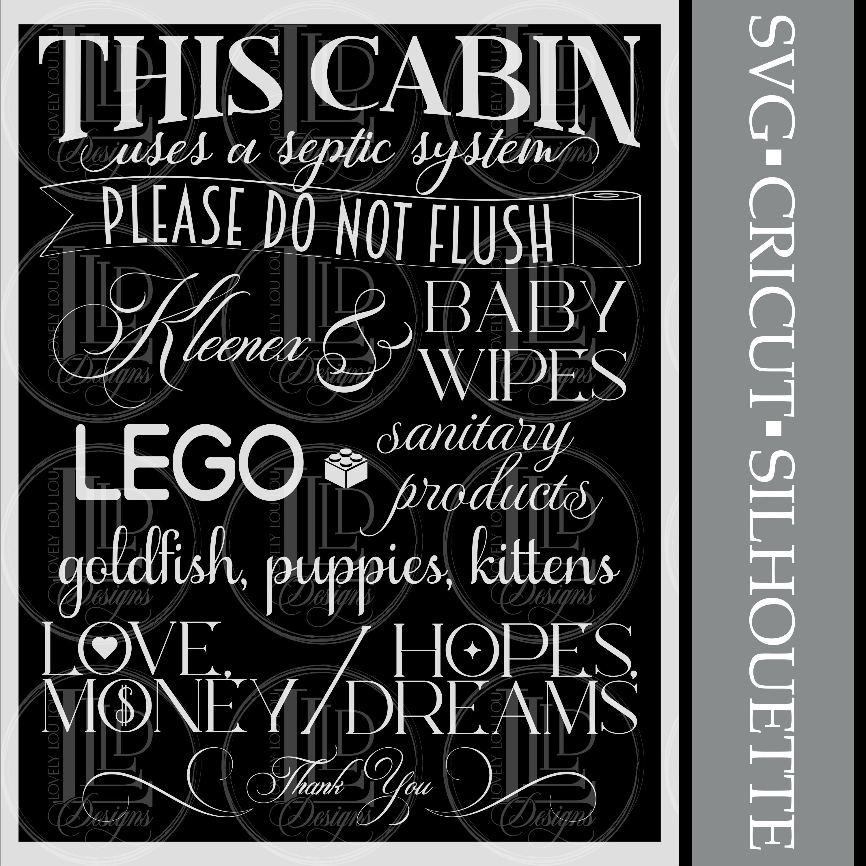 This Cabin Uses a Septic System SVG for Decal and Stencil - Etsy