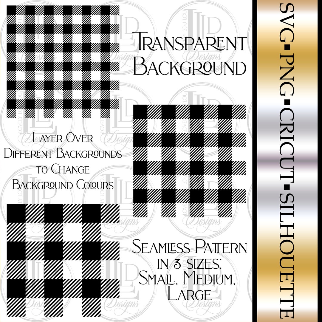 Buffalo Plaid Seamless Pattern Set With Transparent Background Digital ...