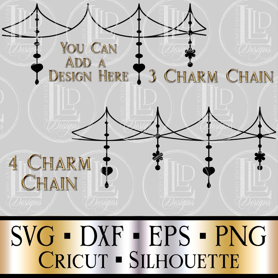 Hearts and Flowers Charm Chain Instant Download Seamless Tumbler ...