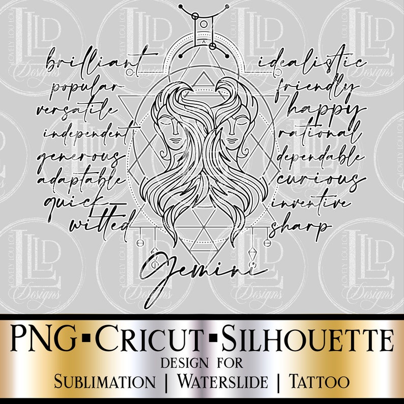 Gemini Zodiac Sign Digital Design Gemini Astrology Instant - Etsy