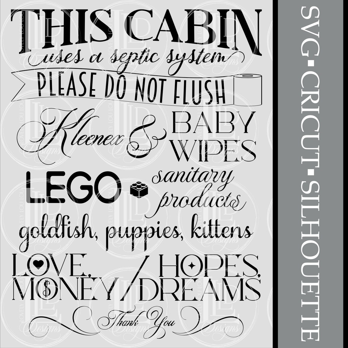 This Cabin Uses a Septic System SVG for Decal and Stencil - Etsy