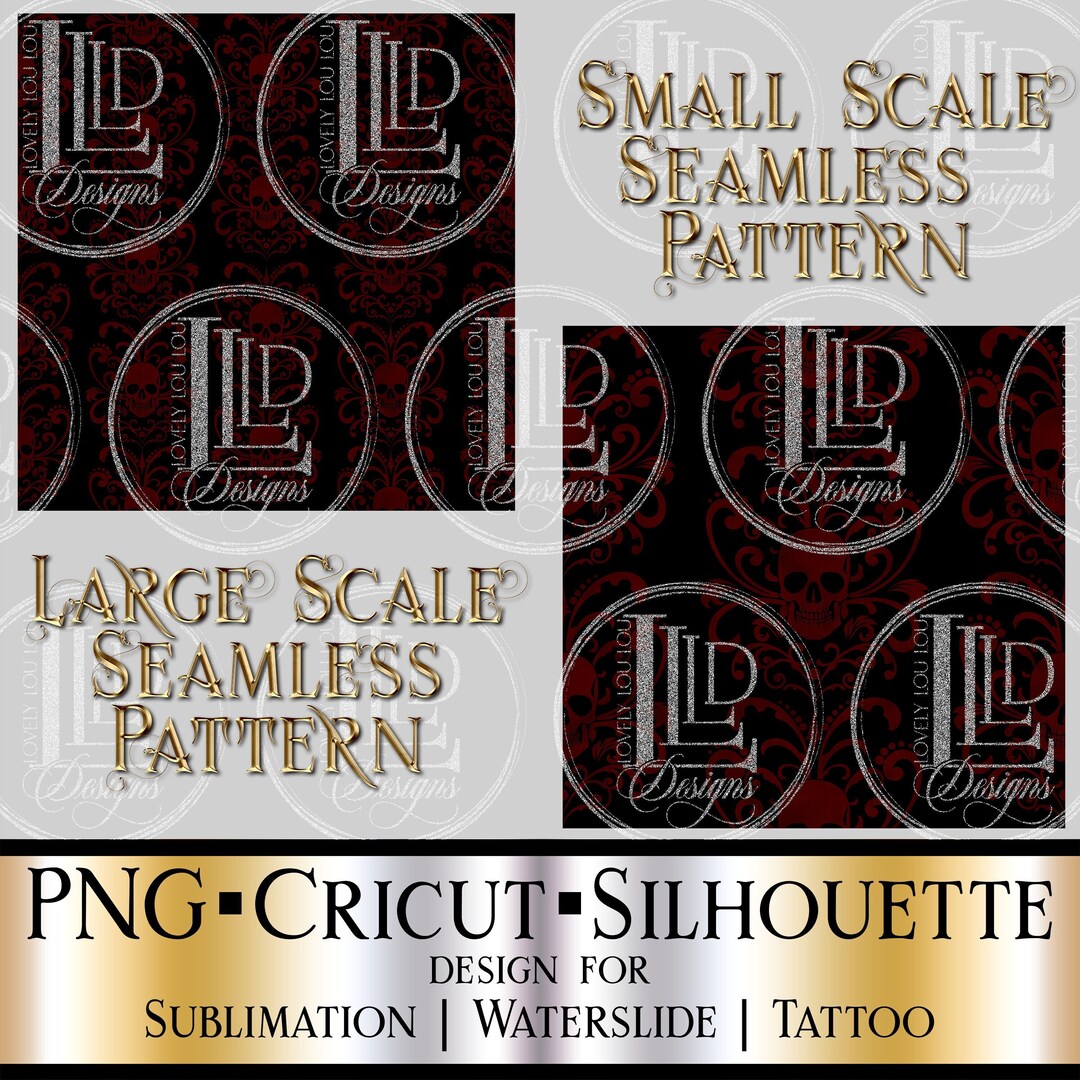 Red Velvet Skull Damask Seamless Pattern Instant Download Gothic Skull ...