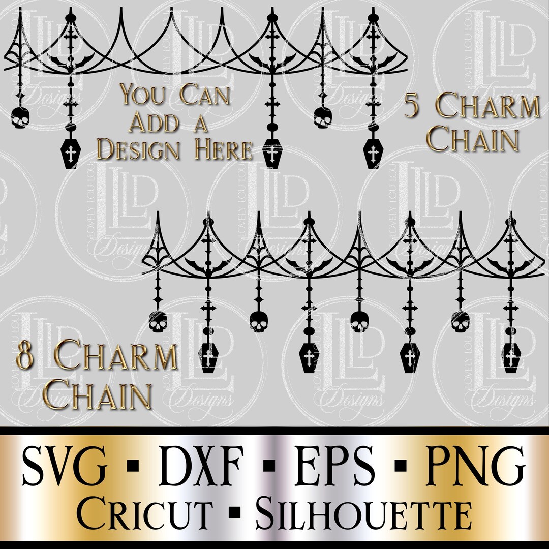 Skulls and Coffins Charm Chain Instant Download Seamless Tumbler ...