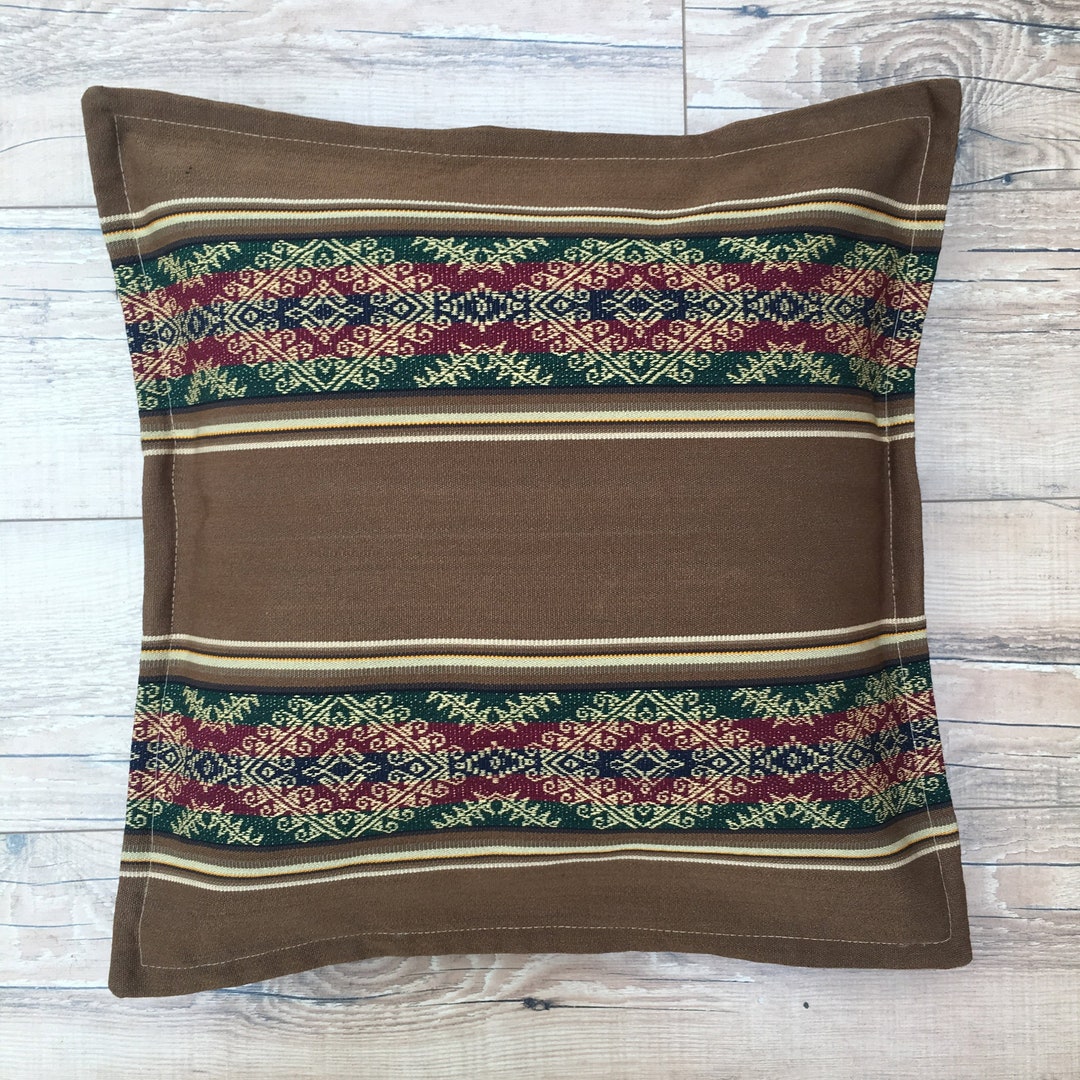 Brown Artisan Aguayo Cushion Covers, Traditional South American Inca ...
