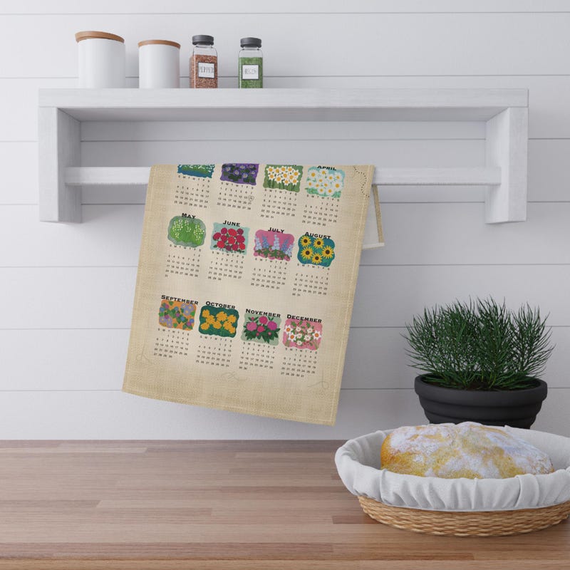 2026 Linen Calendar Towel - Etsy