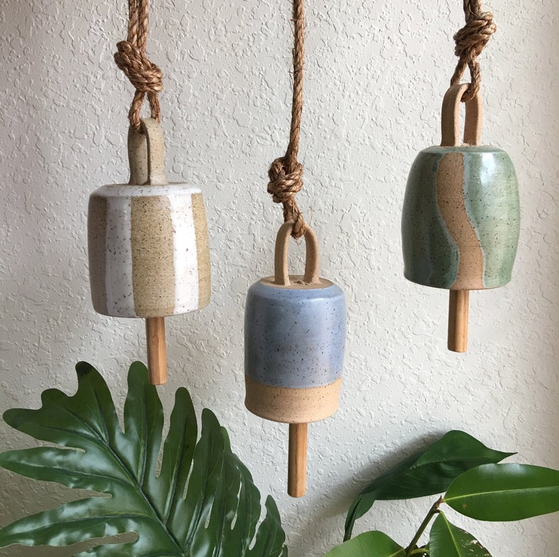 Handmade Speckled Ceramic Bell: Patio Garden Decor - Etsy