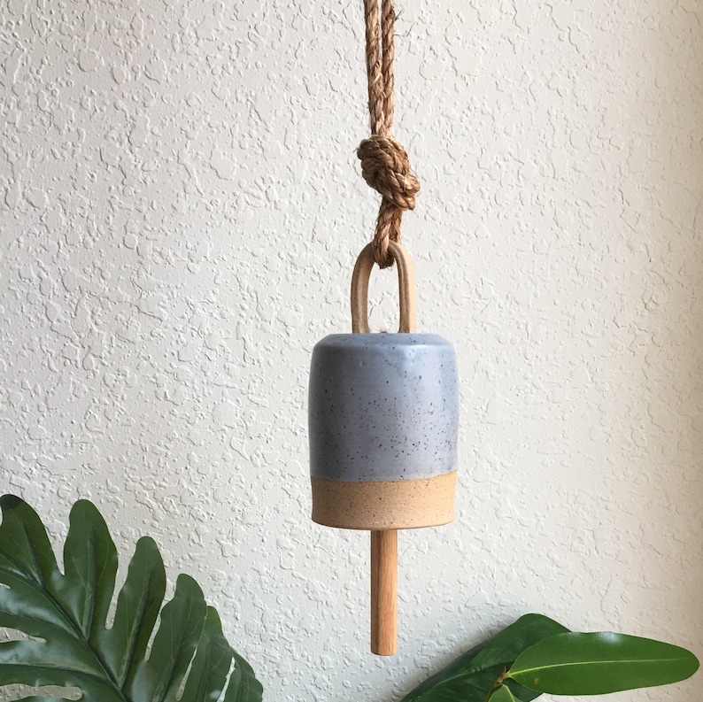 Handmade Speckled Ceramic Bell: Patio Garden Decor - Etsy