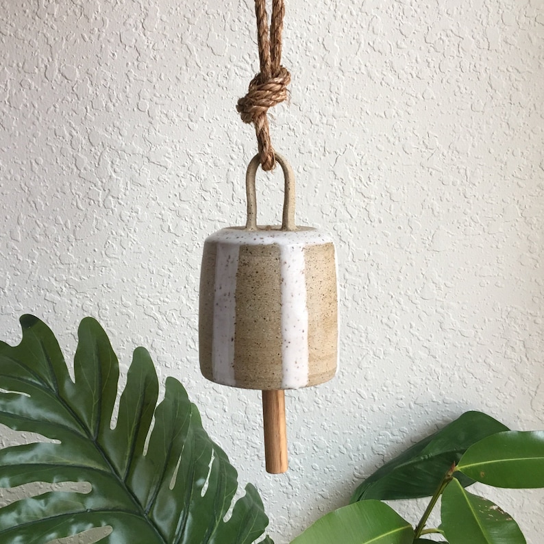Handmade Speckled Ceramic Bell: Patio Garden Decor - Etsy