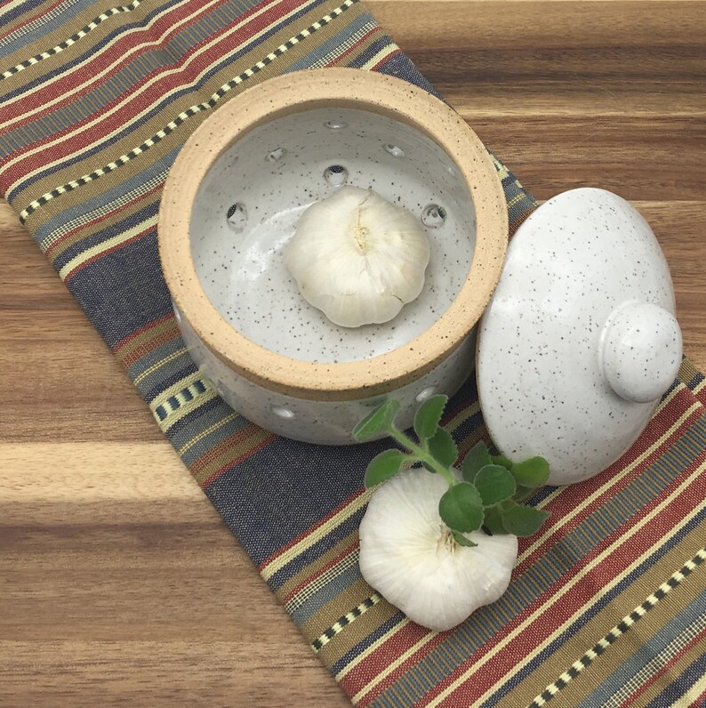 Wheel Thrown Pottery Garlic Holder Lidded Garlic Keeper - Etsy