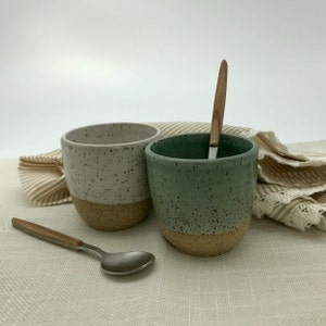 Stoneware Espresso Cups Set of 2, Rustic Ceramic Cortadito Cups - Etsy