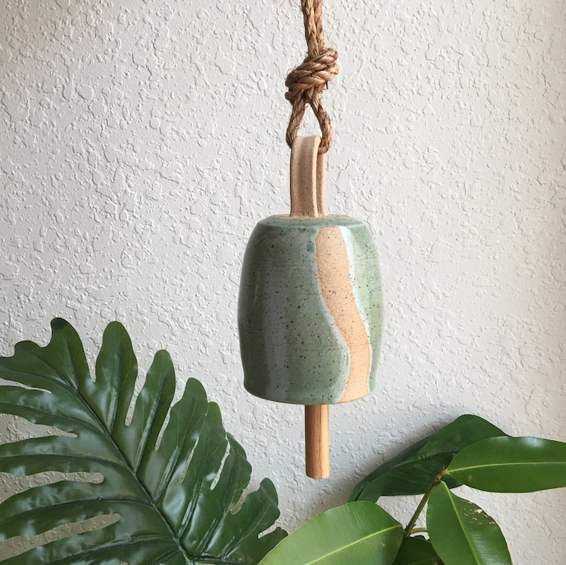 Handmade Speckled Ceramic Bell: Patio Garden Decor - Etsy