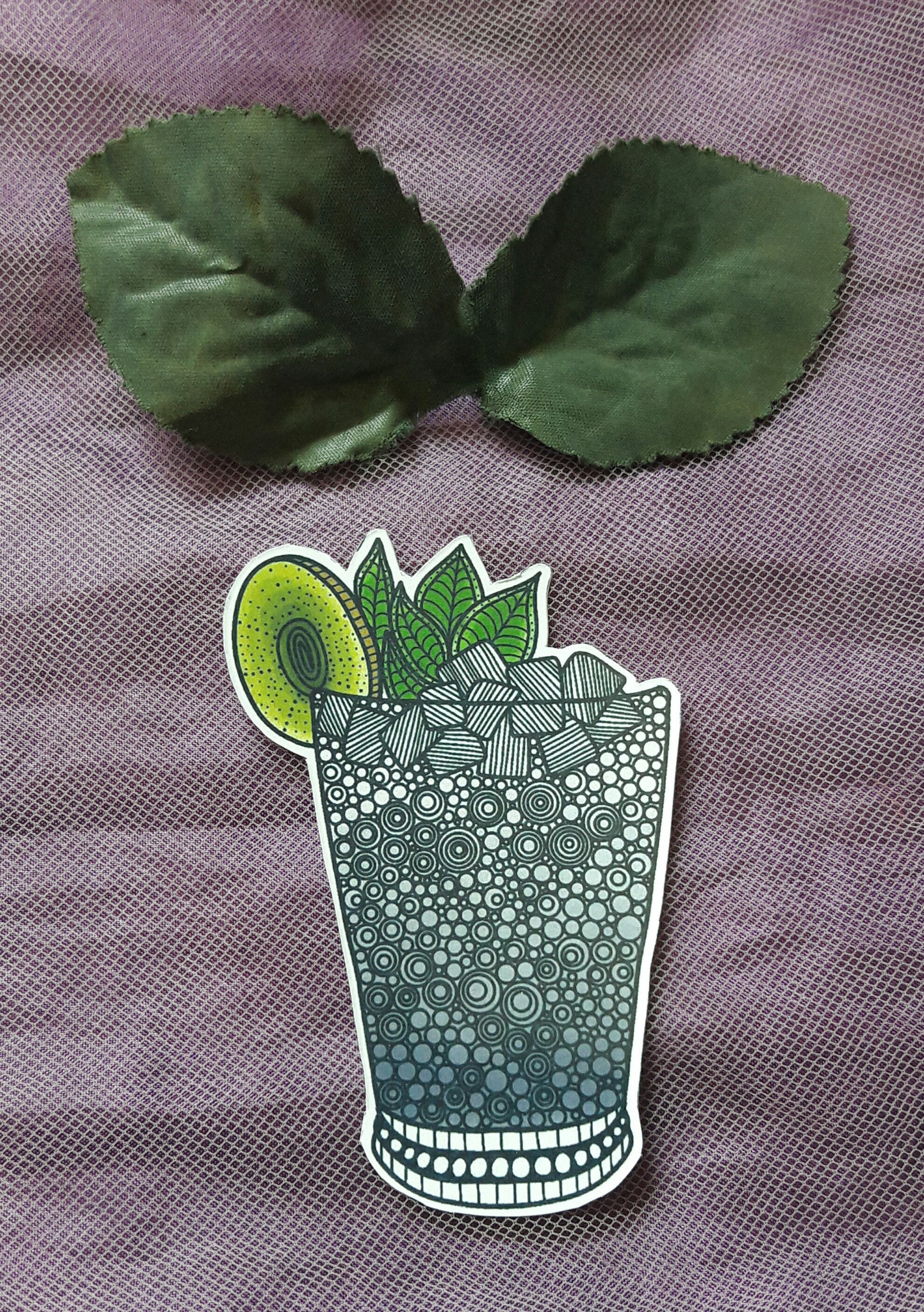 Cocktail Glass Sticker Cocktail Sticker Glossy Sticker | Etsy