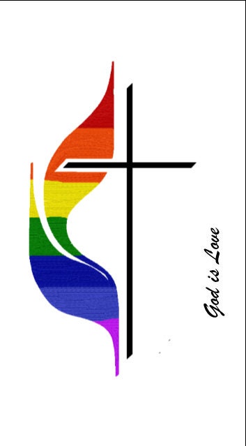 United Methodist Rainbow Cross & Flame pluma hecha a mano a | Etsy