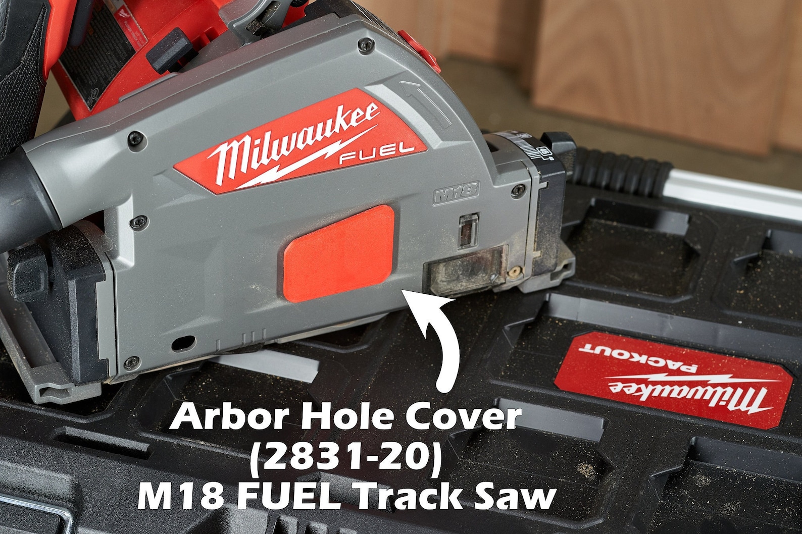 Milwaukee M18 FUEL Track Saw Arbor Hole Cover: Improved Dust Extraction ...