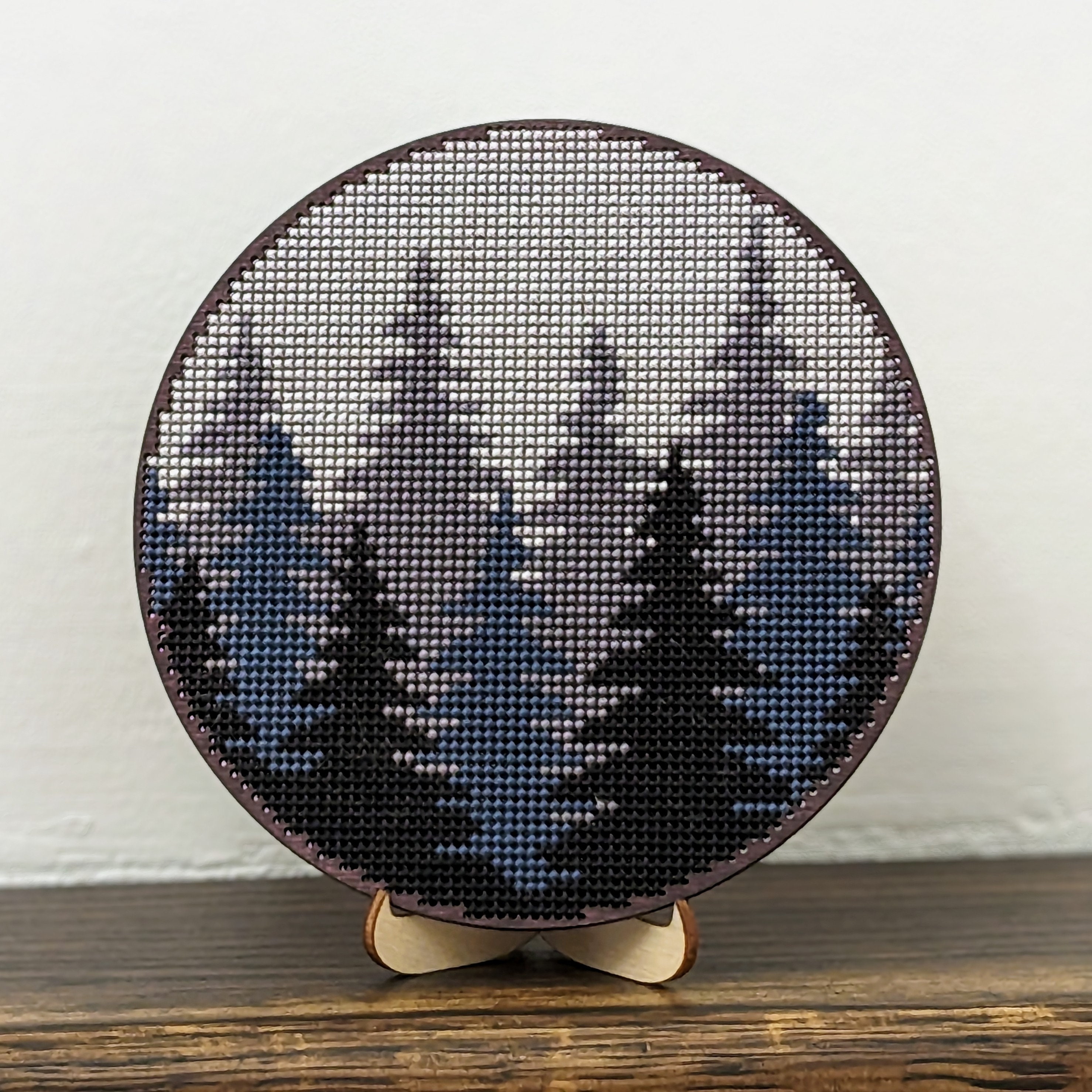 Grey Scale Treeline Cross Stitch Pattern, Instant Digital Download PDF, Simple Easy Beginner ...