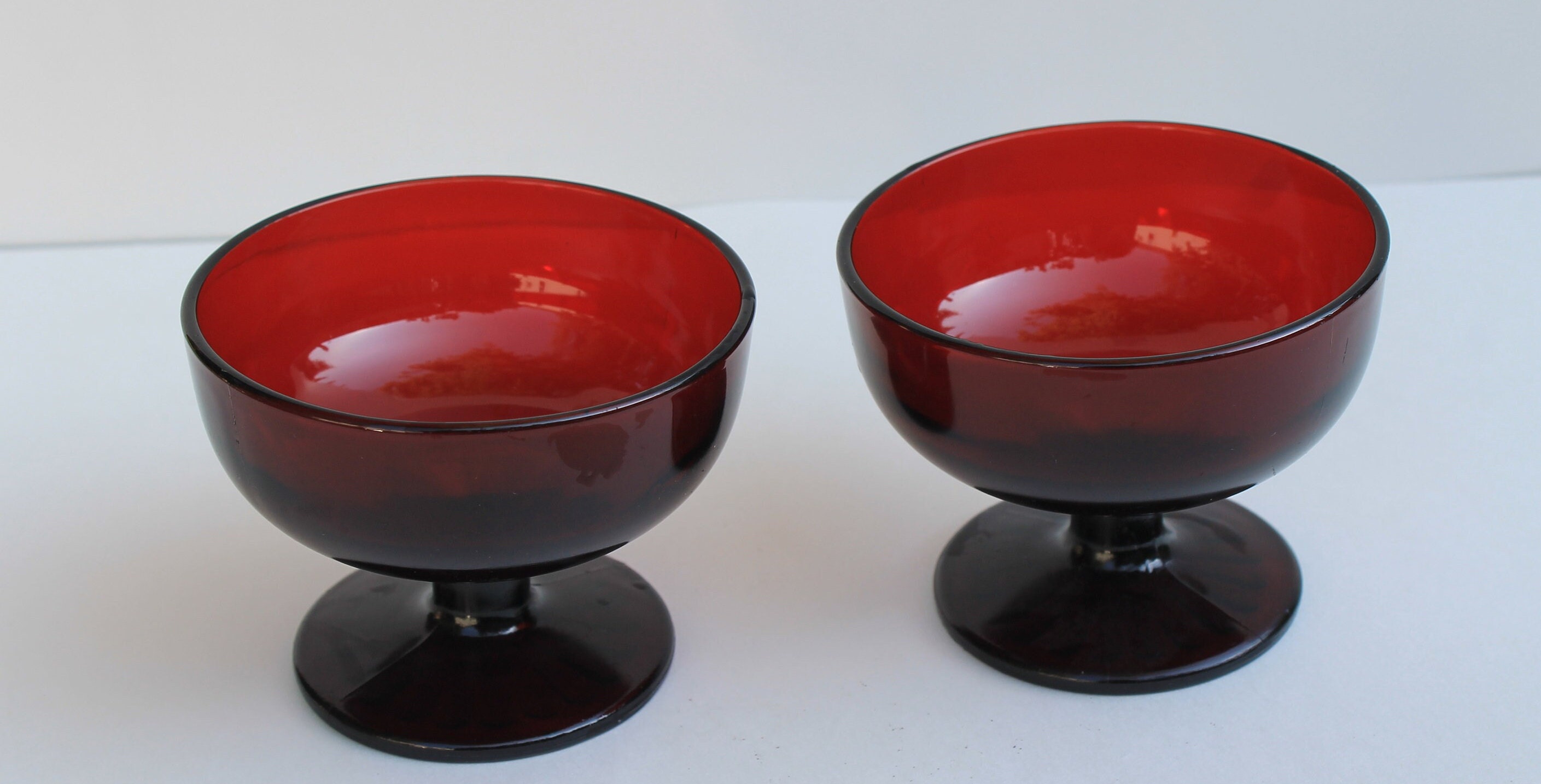 Anchor Hocking Baltic Royal Ruby Red Sherbet. 1939-1960. Set of 2 - Etsy