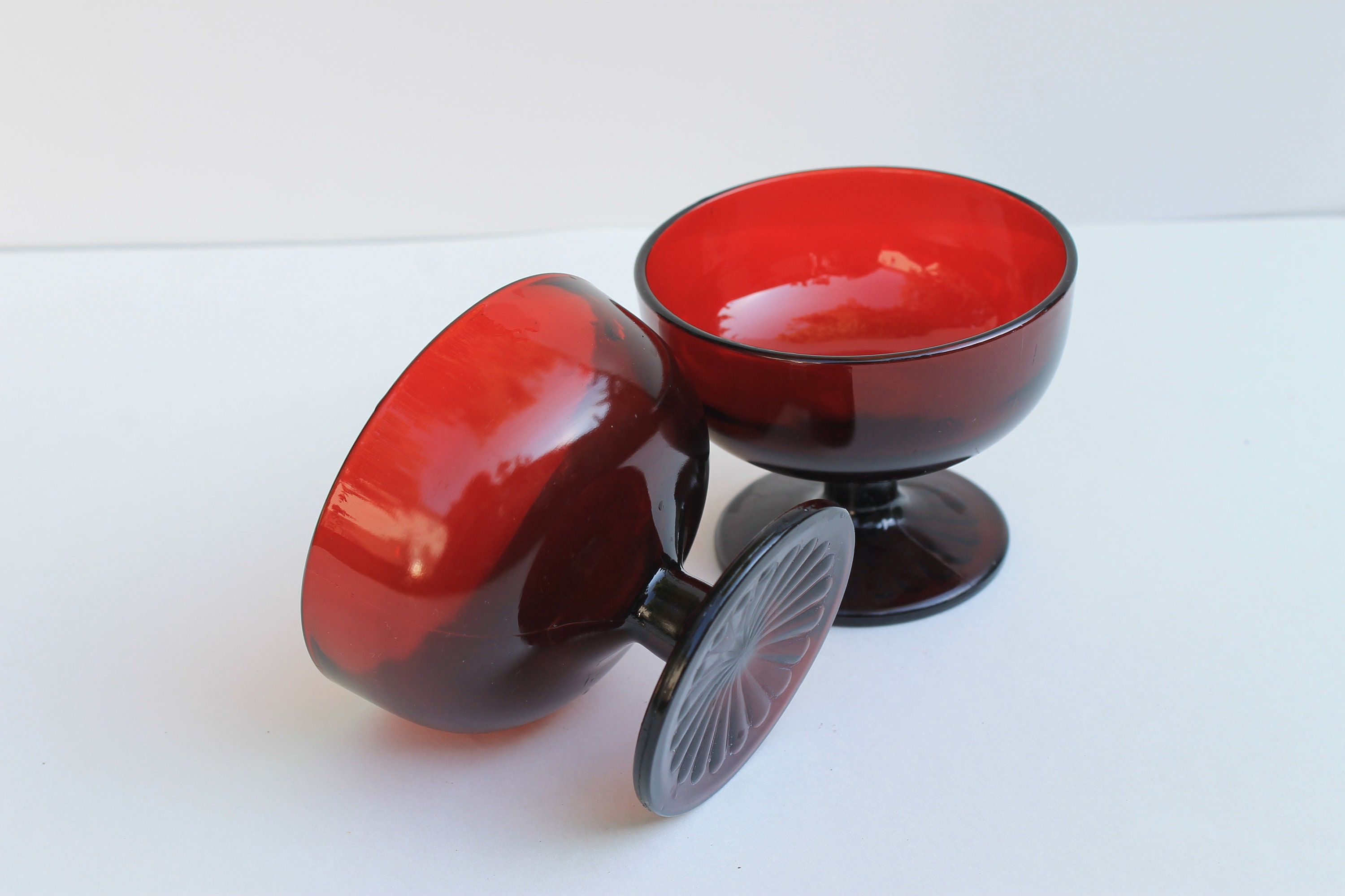 Anchor Hocking Baltic Royal Ruby Red Sherbet. 1939-1960. Set of 2 - Etsy