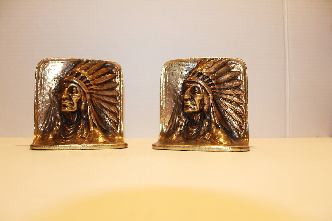 Vintage Bookends Native Indian Chief 1920s Indian Chief Relief - Etsy