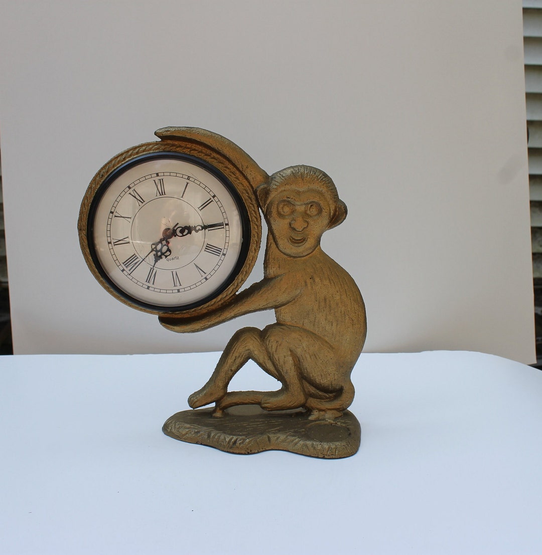 Rare Metal Monkey Chimp Clock - Etsy