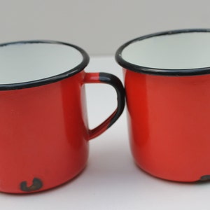 Enamel Tea Cup Coffee Cup Vintage Red Kitchen/ Retro Home - Etsy