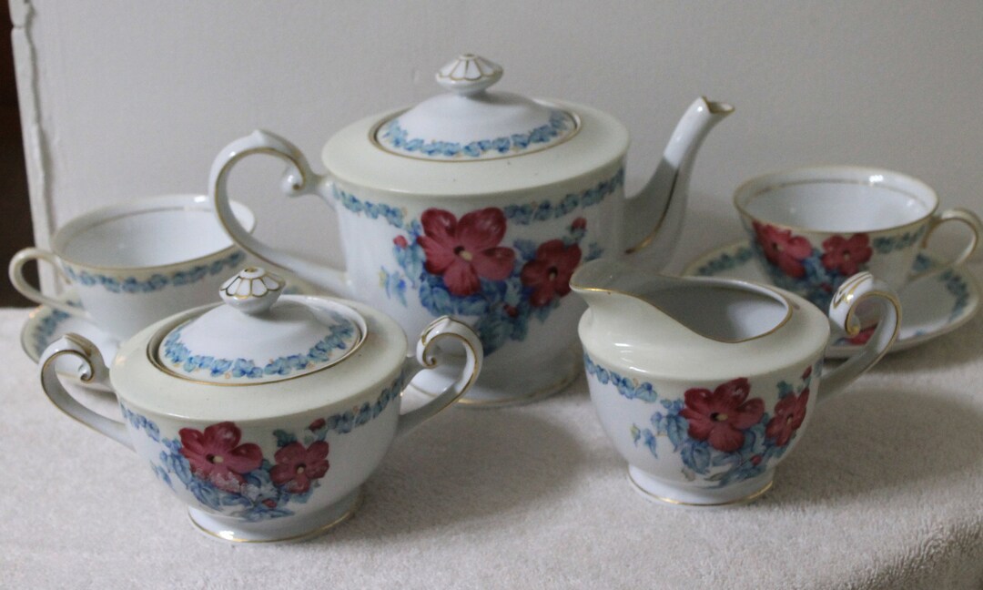 Albion Tea Set Sugar Creamer 2 tasses et théière - Etsy France