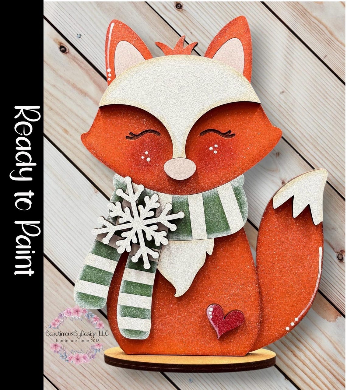 READY to PAINT Fox Shelf Sitter, DIY Christmas Decor, Paint Party ...