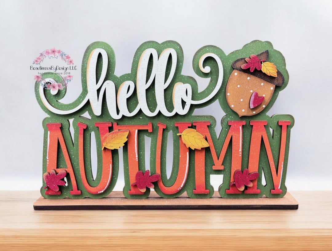 Hello Autumn, Autumn Decor, Autumn Shelf Sitter, Fall Decor, Fall ...