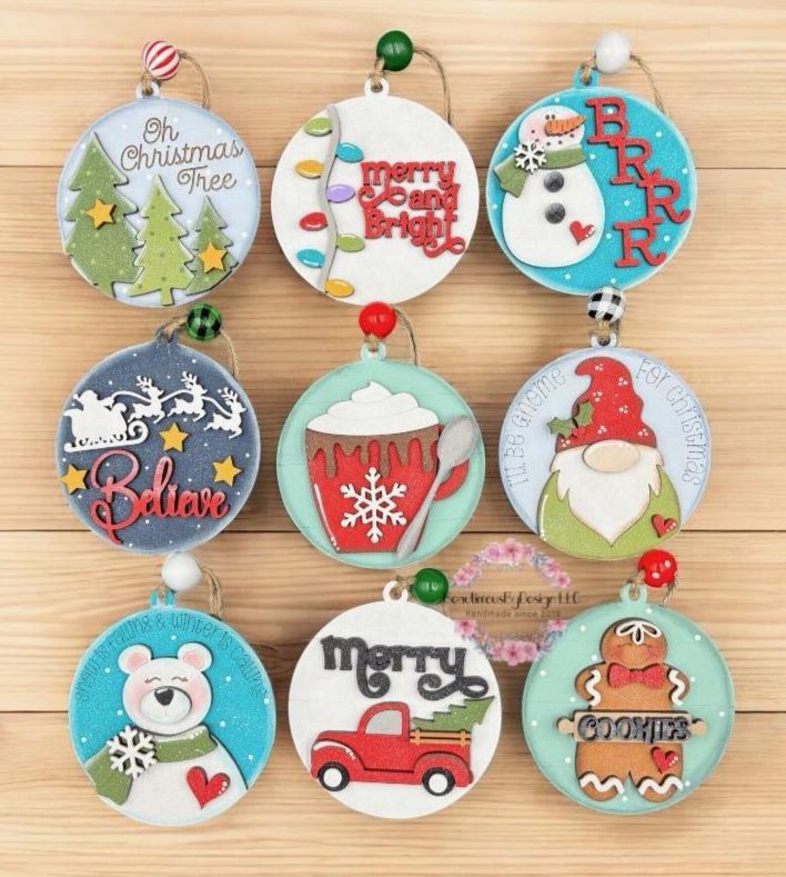 READY TO PAINT Christmas Ornament, Christmas Gift, Paint Party, Family ...