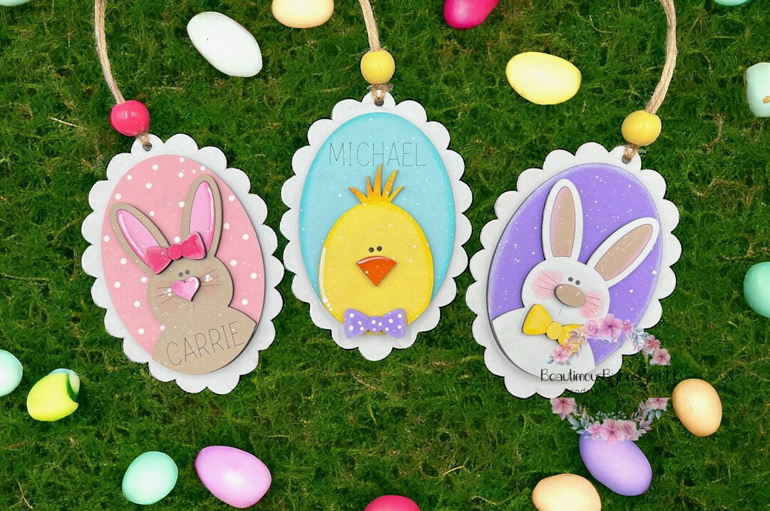 Easter Tag, Easter Gift Tag, Easter Basket Tag, Spring Decor, Handmade ...