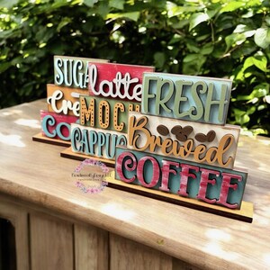 READY TO PAINT Coffee Word Stackers, Coffee Bar Decor, Coffee Bar Word ...