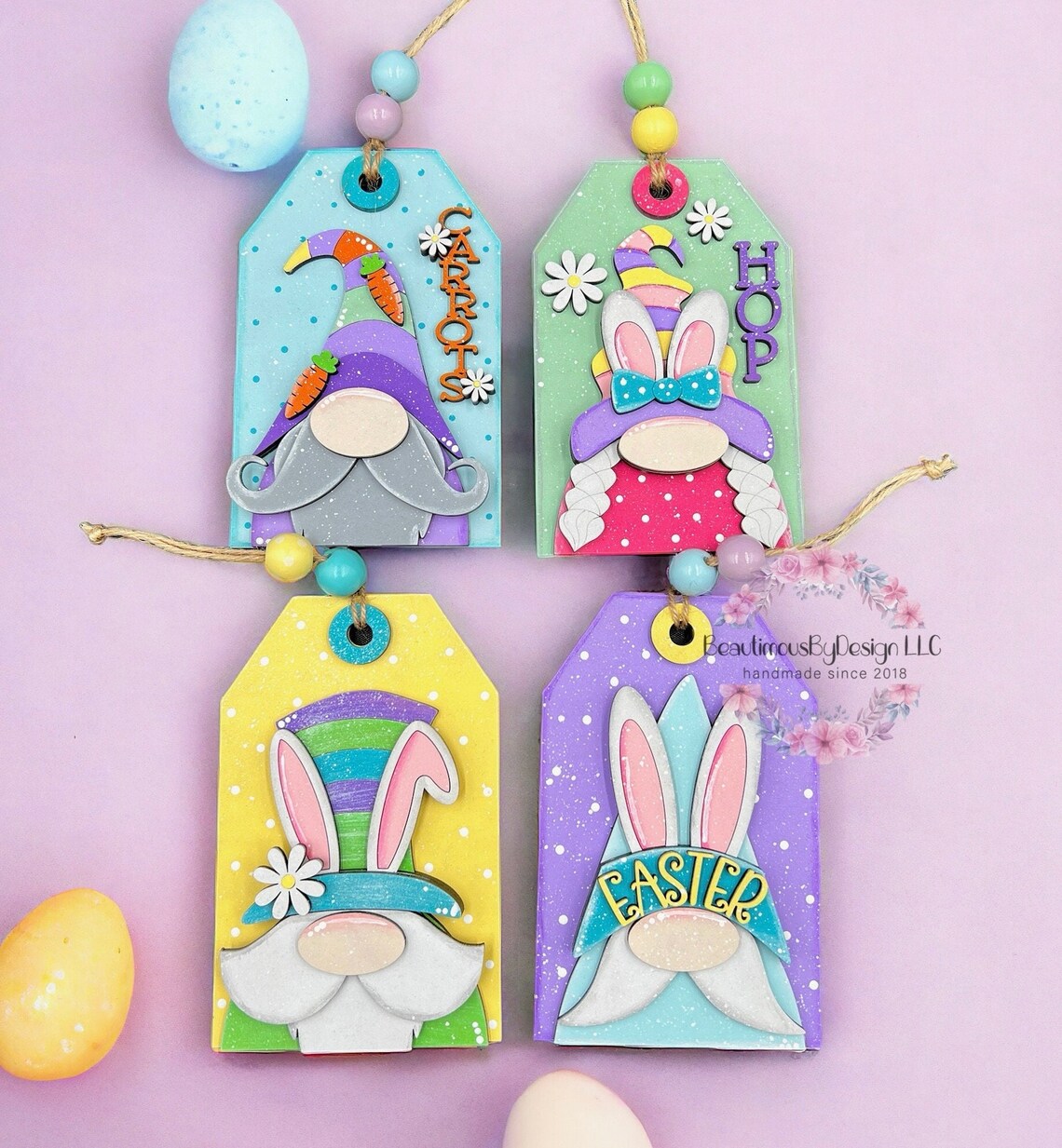 READY TO PAINT Easter Gift Tag, Easter Gnome, Easter Ornament, Easter ...
