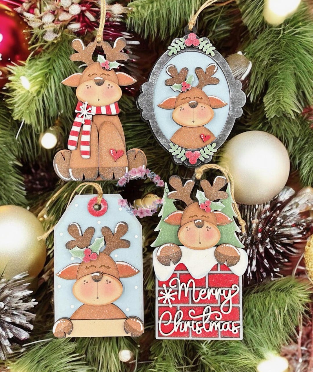 Reindeer Ornament, Whimsical Reindeer, Christmas Tree Ornament, 3D ...